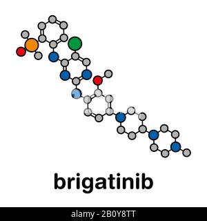 Brigatinib cancer drug molecule, illustration Stock Photo - Alamy
