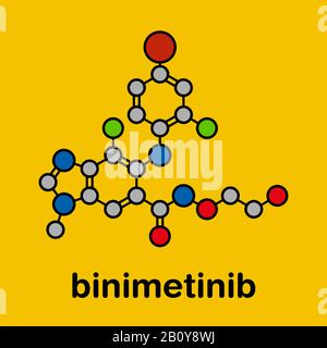 Binimetinib cancer drug molecule, illustration Stock Photo - Alamy