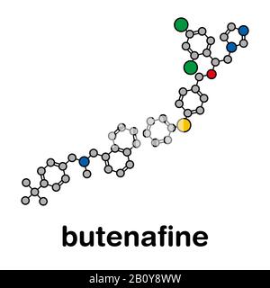Butenafine antifungal drug molecule, illustration Stock Photo - Alamy
