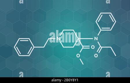Carfentanil synthetic opioid drug molecule, illustration Stock Photo ...