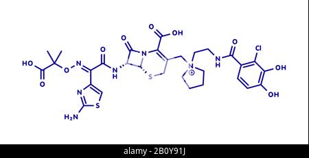 Cefiderocol antibiotic drug molecule, illustration Stock Photo - Alamy