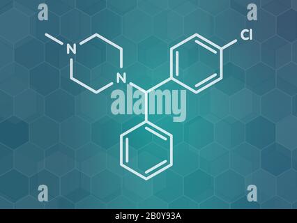 Chlorcyclizine antihistamine drug molecule, illustration Stock Photo ...