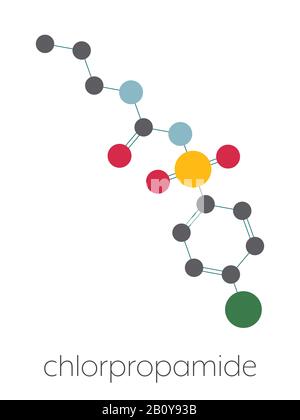 Chlorpropamide diabetes drug molecule, illustration Stock Photo - Alamy