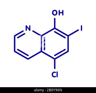 Clioquinol drug molecule, illustration Stock Photo - Alamy