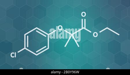 Clofibrate hyperlipidemia drug molecule, illustration Stock Photo - Alamy