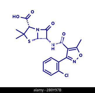 Cloxacillin antibiotic drug molecule, illustration Stock Photo - Alamy