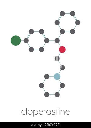 Cloperastine cough suppressant drug molecule, illustration Stock Photo ...
