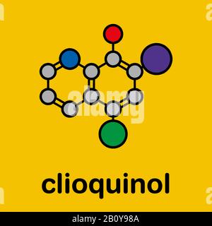 Clioquinol drug molecule, illustration Stock Photo - Alamy
