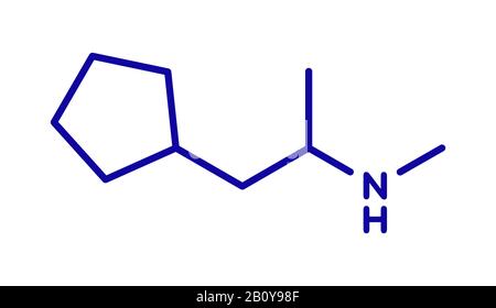 Cyclopentamine nasal decongestant molecule, illustration Stock Photo ...