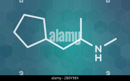 Cyclopentamine nasal decongestant molecule, illustration Stock Photo ...