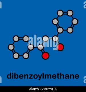 Dibenzoylmethane molecule. Stylized skeletal formula (chemical ...