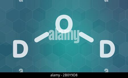 Deuterium oxide heavy water molecule, illustration Stock Photo - Alamy