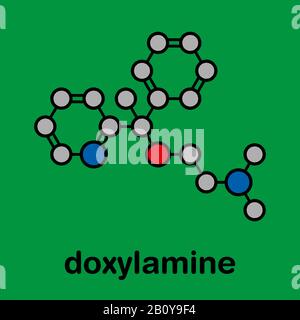 Doxylamine antihistamine drug molecule, illustration Stock Photo - Alamy