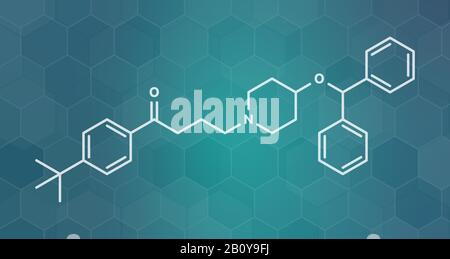 Ebastine antihistamine drug molecule, illustration Stock Photo - Alamy