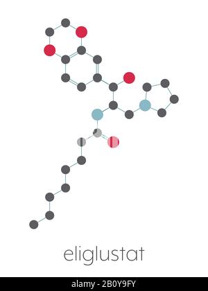 Eliglustat Gaucher disease drug molecule, illustration Stock Photo - Alamy