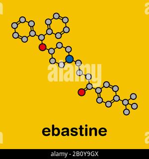 Ebastine antihistamine drug molecule, illustration Stock Photo - Alamy