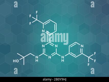 Enasidenib cancer drug molecule, illustration Stock Photo - Alamy