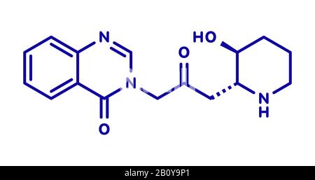 Febrifugine alkaloid molecule, illustration Stock Photo - Alamy