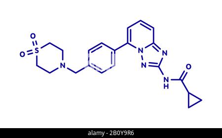Filgotinib anti-inflammatory drug molecule, illustration Stock Photo ...