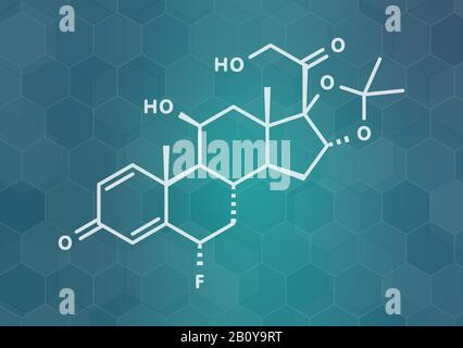 Flunisolide corticosteroid drug molecule, illustration Stock Photo - Alamy