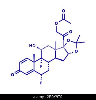 Fluocinonide corticosteroid drug molecule, illustration Stock Photo - Alamy