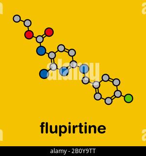 Flupirtine analgesic drug molecule. Stylized skeletal formula (chemical ...