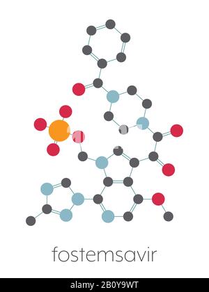 Fostemsavir HIV virus drug molecule, illustration Stock Photo - Alamy