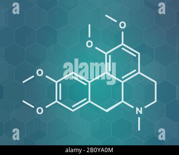 Glaucine alkaloid molecule, illustration Stock Photo - Alamy