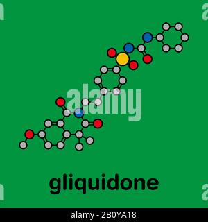 Gliquidone diabetes drug molecule, illustration Stock Photo - Alamy