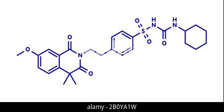Gliquidone diabetes drug molecule, illustration Stock Photo - Alamy