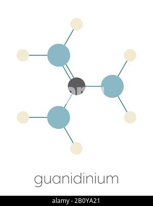 Guanidine molecule. Stylized skeletal formula (chemical structure ...
