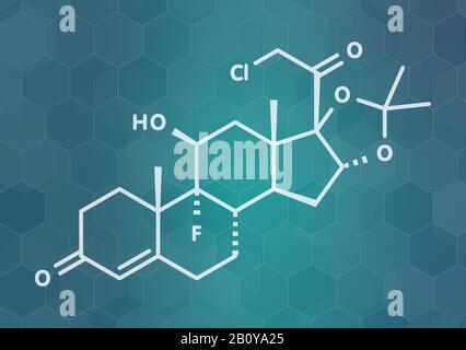 Halcinonide topical corticosteroid drug molecule Stock Photo - Alamy
