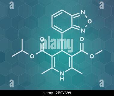 Isradipine hypertension drug molecule, illustration Stock Photo - Alamy