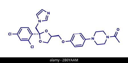 Ketoconazole antifungal drug molecule, illustration Stock Photo - Alamy