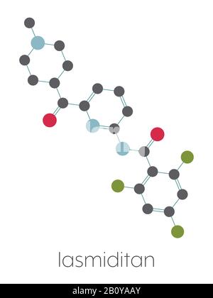 Lasmiditan migraine drug molecule. Stylized skeletal formula (chemical ...