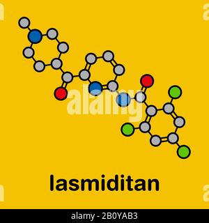 Lasmiditan migraine drug molecule. Stylized skeletal formula (chemical ...