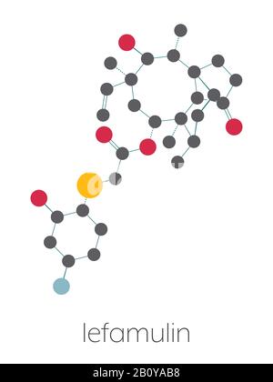 Lefamulin antibiotic drug molecule. Stylized skeletal formula (chemical ...