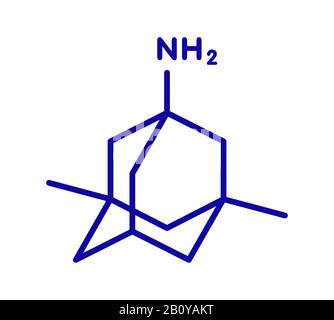 Memantine Alzheimer's disease drug, chemical structure. Atoms are ...