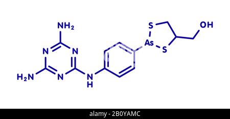 Melarsoprol trypanosomiasis drug molecule, illustration Stock Photo - Alamy