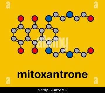 Mitoxantrone cancer drug molecule, illustration Stock Photo - Alamy