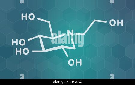 Miglitol diabetes drug molecule, illustration Stock Photo - Alamy