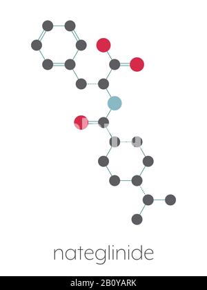 Nateglinide diabetes drug molecule, illustration Stock Photo - Alamy