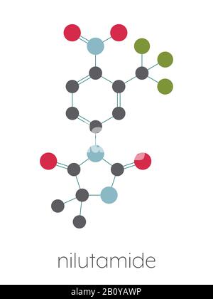 Nilutamide prostate cancer drug molecule, illustration Stock Photo - Alamy