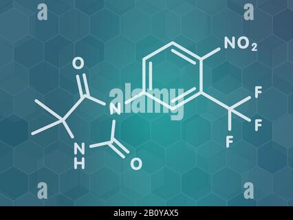 Nilutamide prostate cancer drug molecule, illustration Stock Photo - Alamy