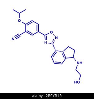 Ozanimod anti-inflammatory drug molecule, illustration Stock Photo - Alamy
