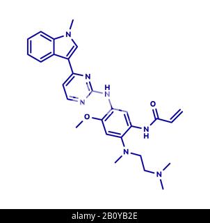 Osimertinib cancer drug molecule, illustration Stock Photo - Alamy