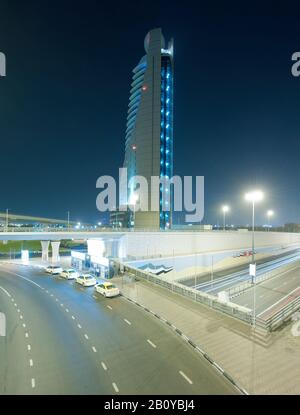 Trade Center Roundabout, Dubai, with the Etisalat Tower 2 prominent ...