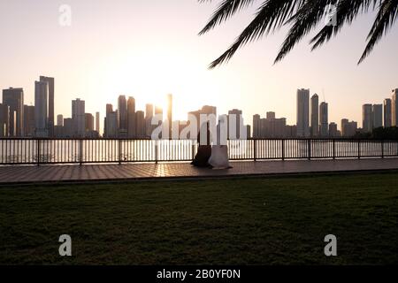 Sunset at the Creek, Emirate of Sharjah, UAE Stock Photo - Alamy