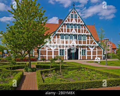 town hall, Jork, Altes Land (Old Country) near Hamburg, Lower Saxony ...