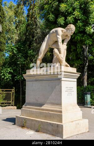The Wood Breaker statue by Dimitris Fillipotis, Athens, Greece Stock ...